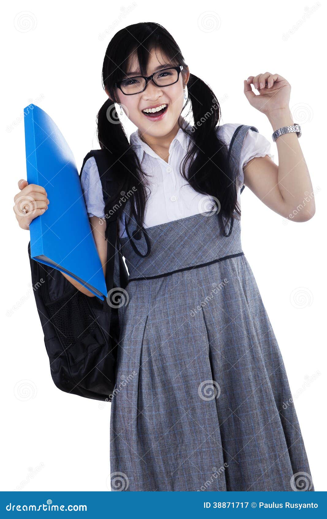 Cheerful smart student stock image. Image of folder, happiness - 38871717