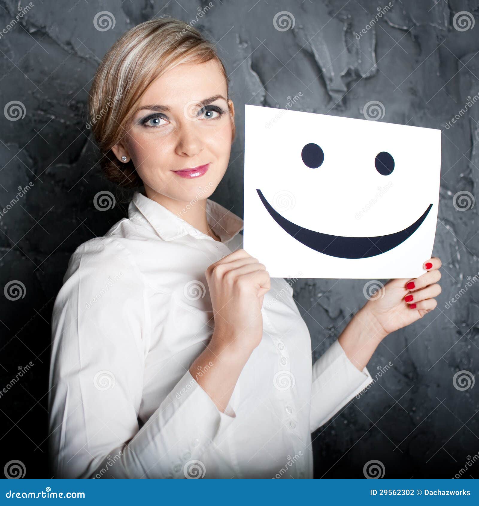 Cheerful smile stock photo. Image of businesswoman, paper - 29562302