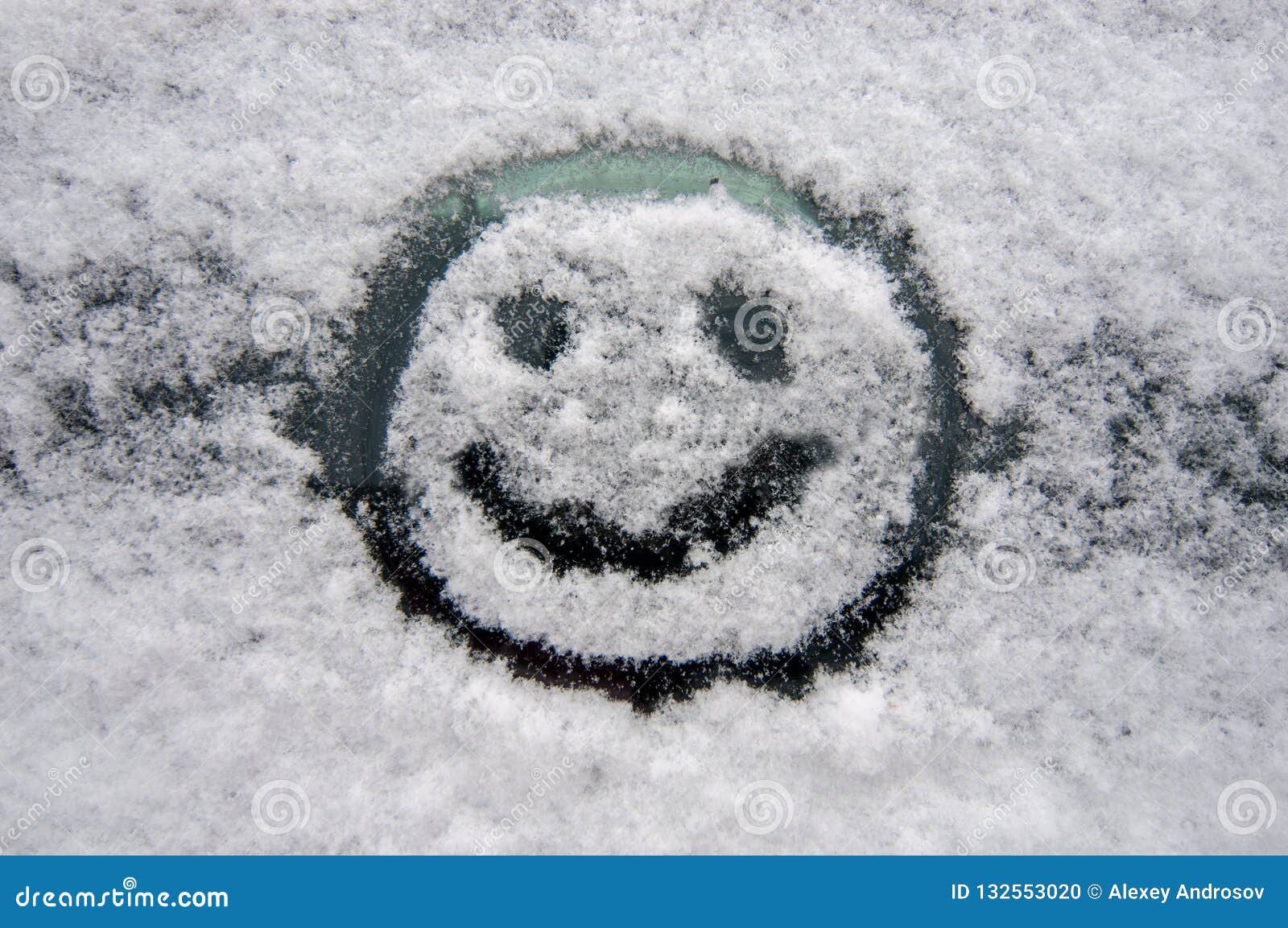 Cheerful Smiley Face on the Snowy Windshield of a Car Stock Photo ...