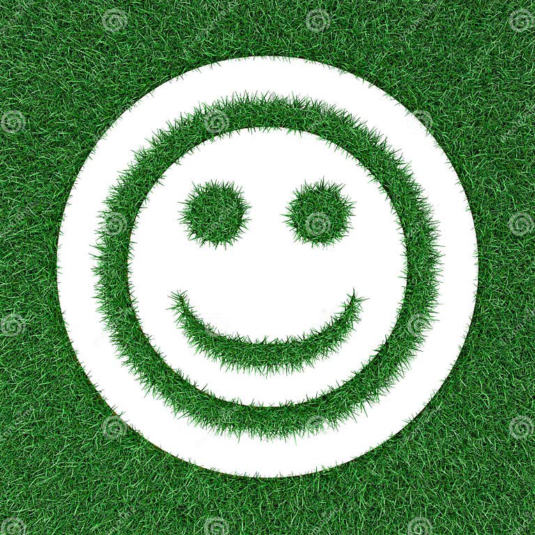 Cheerful smiley from grass stock illustration. Illustration of meadow ...
