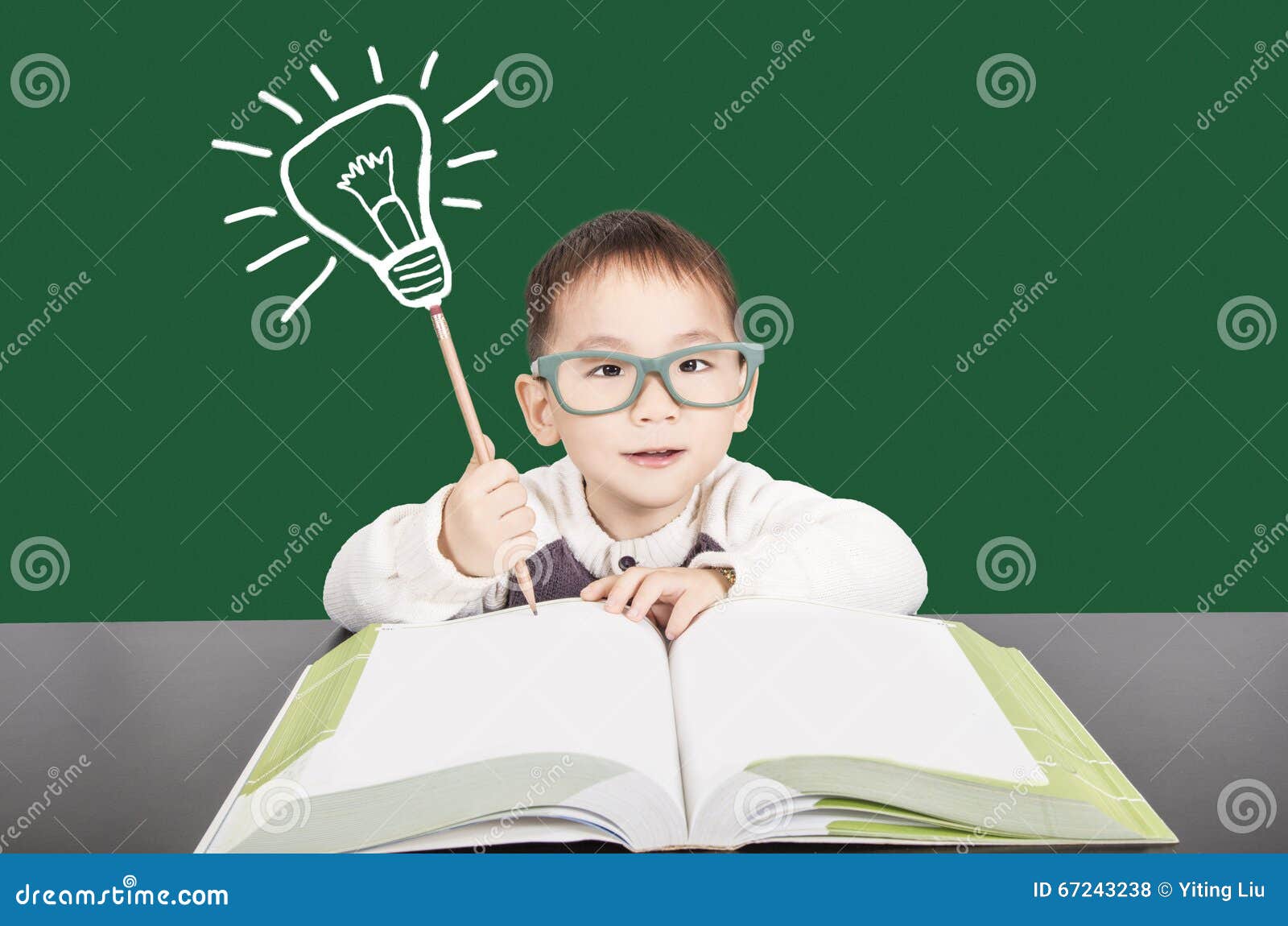 Cheerful Smiling Child Got an Idea Stock Photo - Image of happy ...