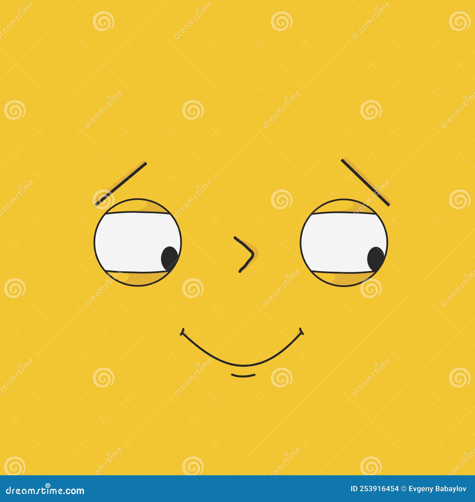 Cheerful, Smiling Face with Expressive Emotions - Vector Stock Vector ...