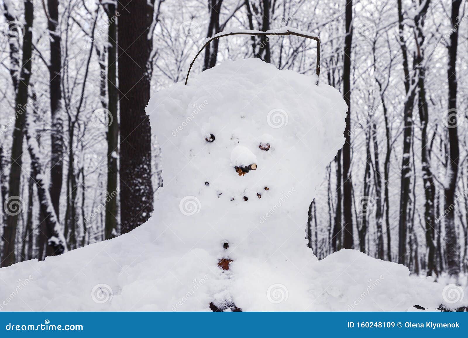 Cheerful Smiling Snowman in the Park Stock Image - Image of beautiful ...