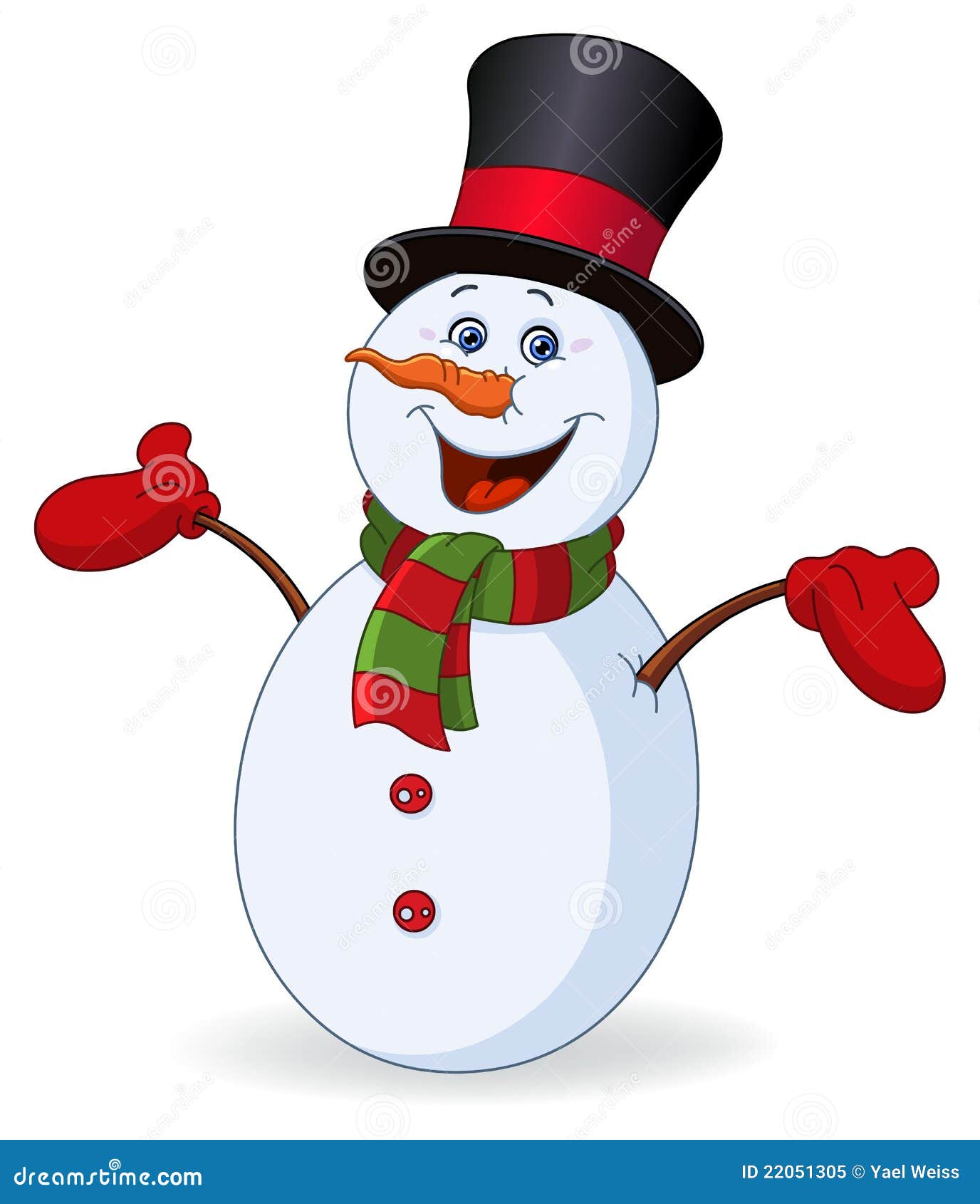 Snowman Raising Arms Cartoon Vector | CartoonDealer.com #60855475