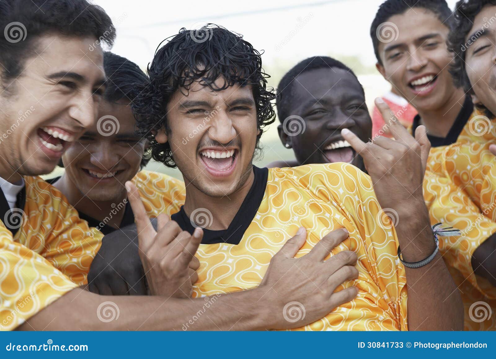 Cheerful Soccer Team stock image. Image of american, competition - 30841733