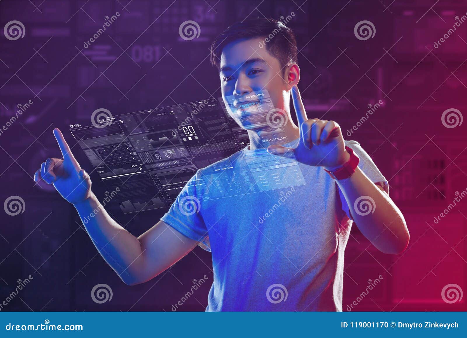 Cheerful Software Developer Feeling Impressed while Working with ...