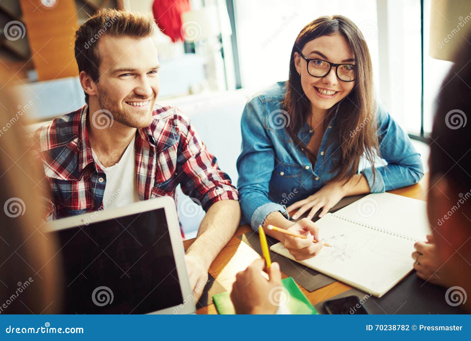 Cheerful students stock photo. Image of teamwork, lifestyle - 70238782