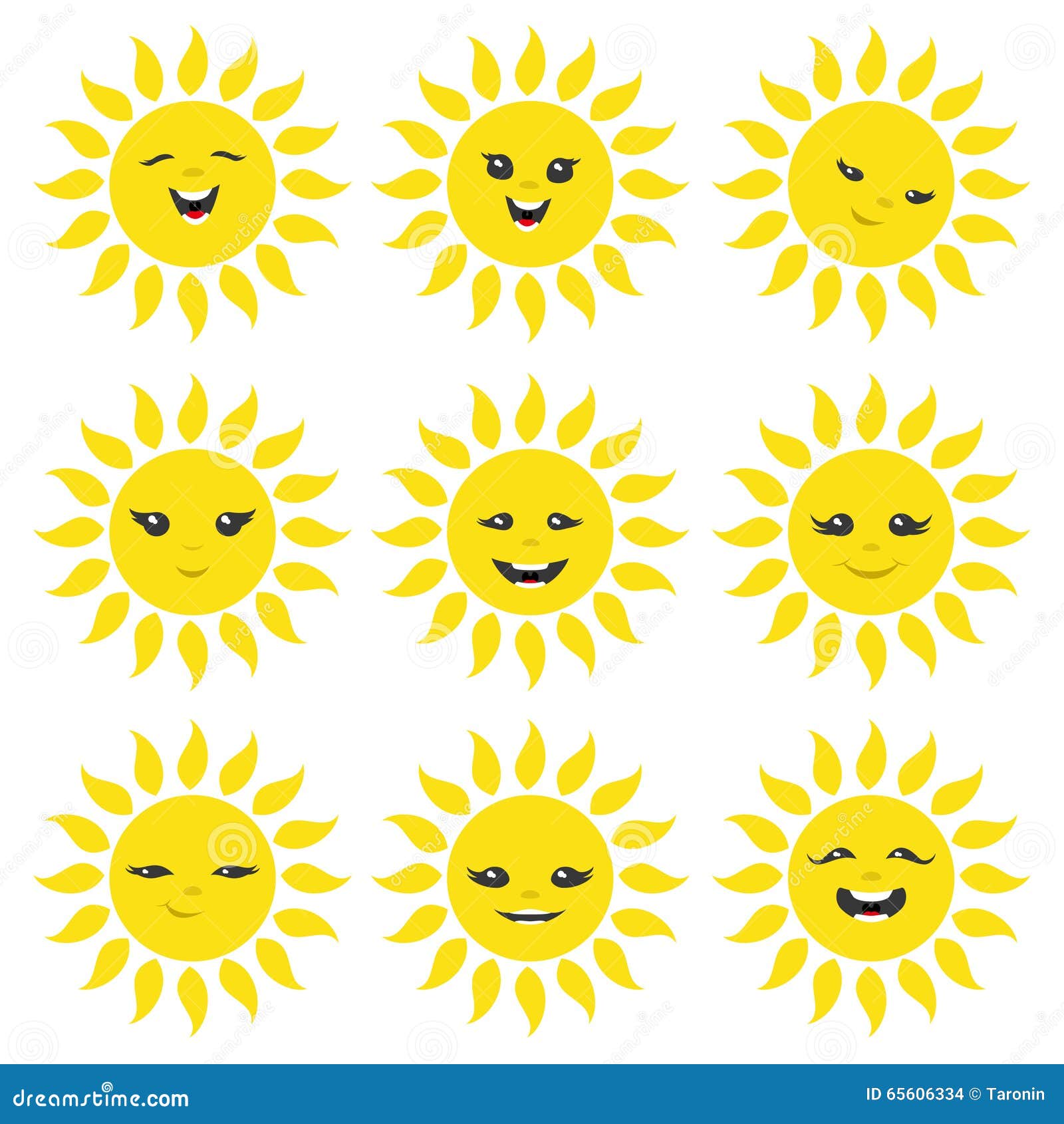 Cheerful Sun on a White Background Stock Vector - Illustration of ...