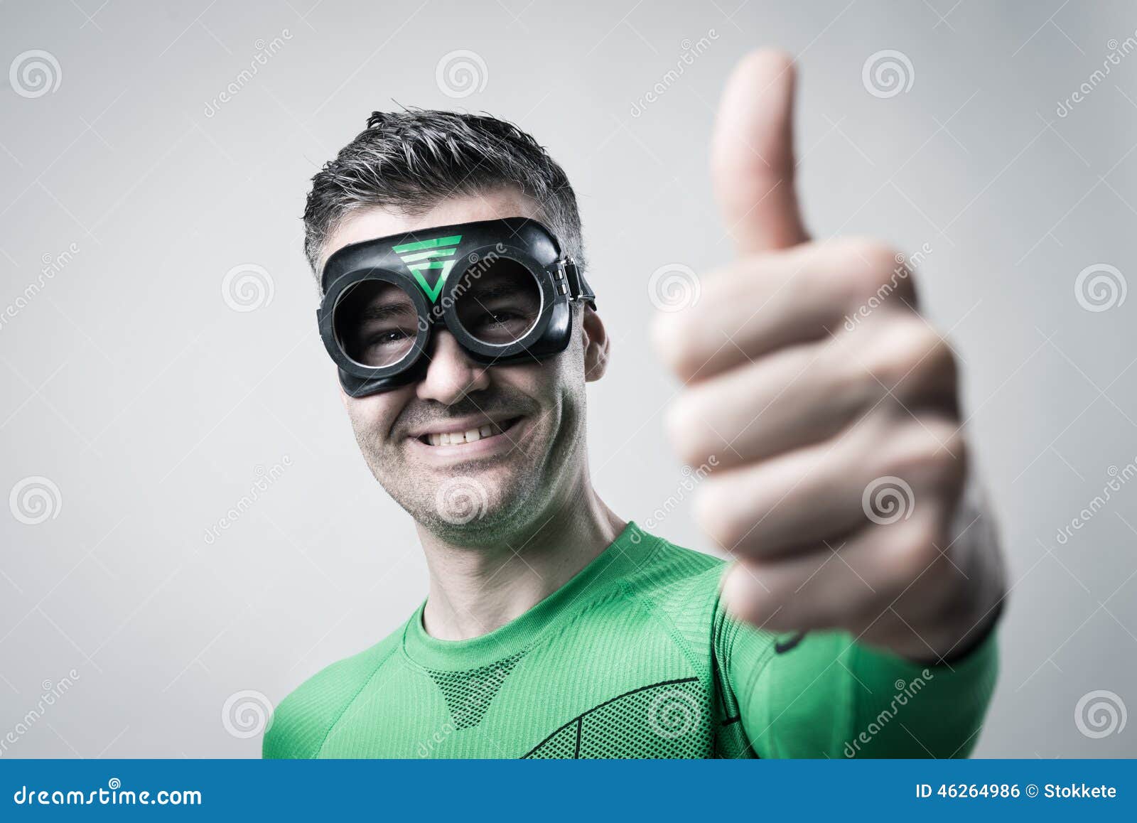 Cheerful Superhero Thumbs Up Stock Photo - Image of superhero ...