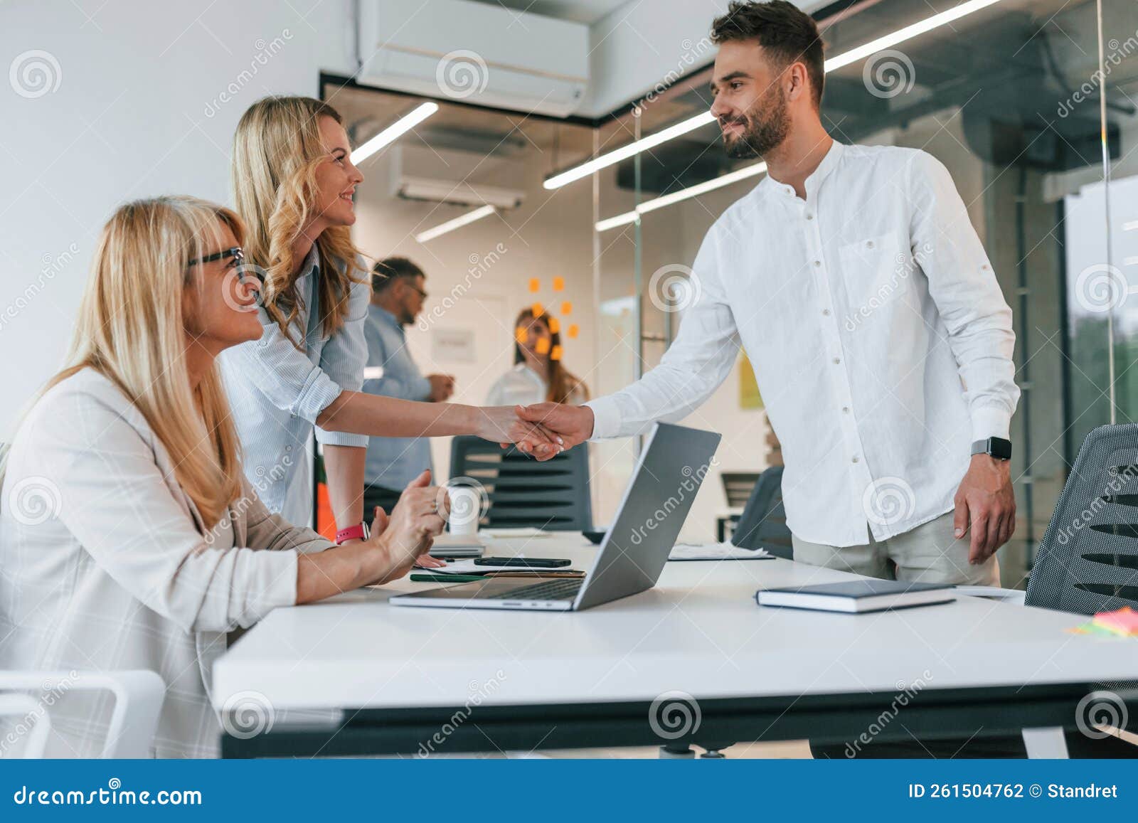 Cheerful Team. Group of Professional Business People is in the Office ...