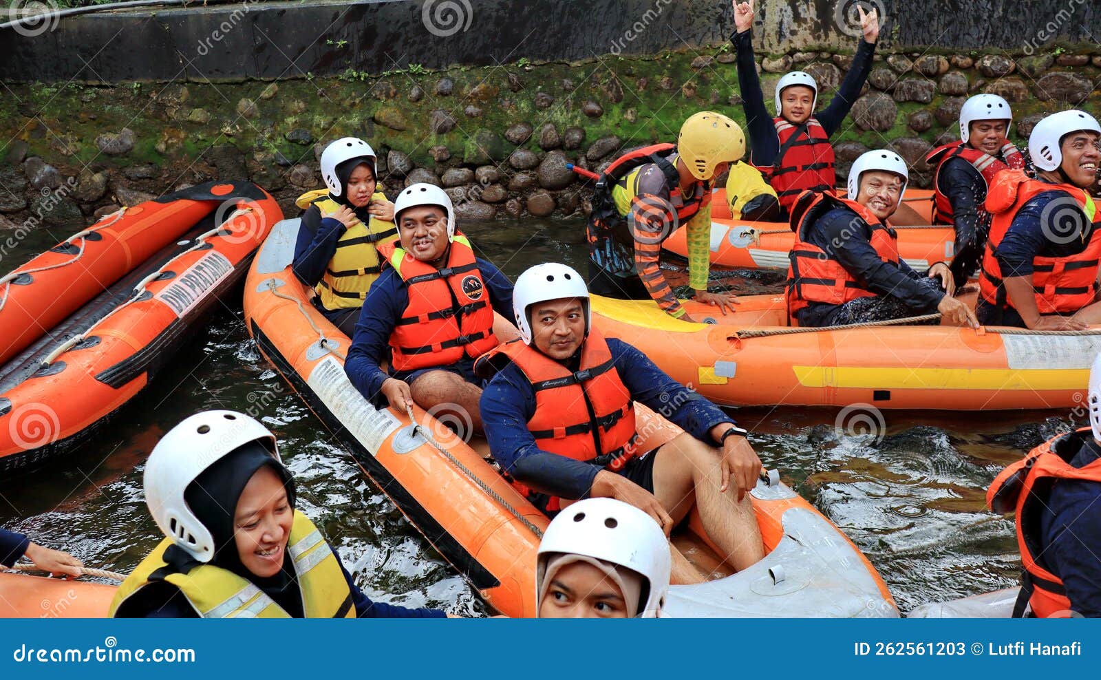Cheerful Team is Rafting on a River Editorial Stock Photo - Image of ...