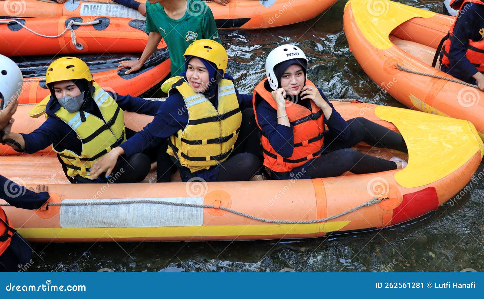 Cheerful Team is Rafting on a River Editorial Photo - Image of color ...