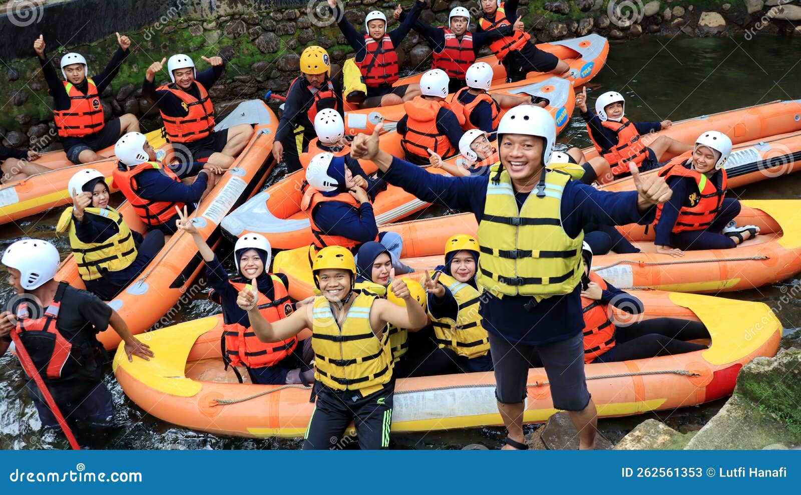 Cheerful Team is Rafting on a River Editorial Stock Photo - Image of ...