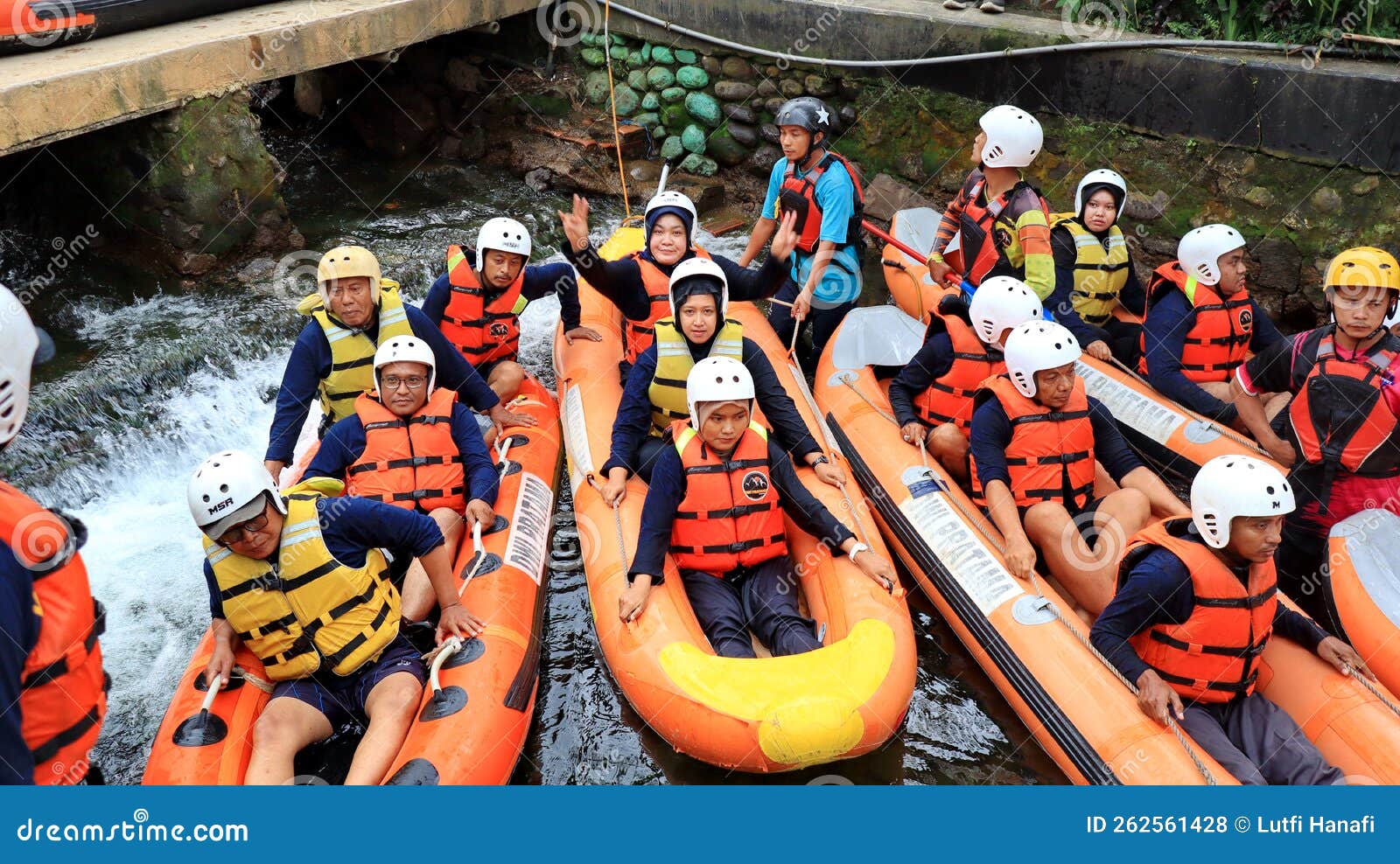 Cheerful Team is Rafting on a River Editorial Stock Photo - Image of ...
