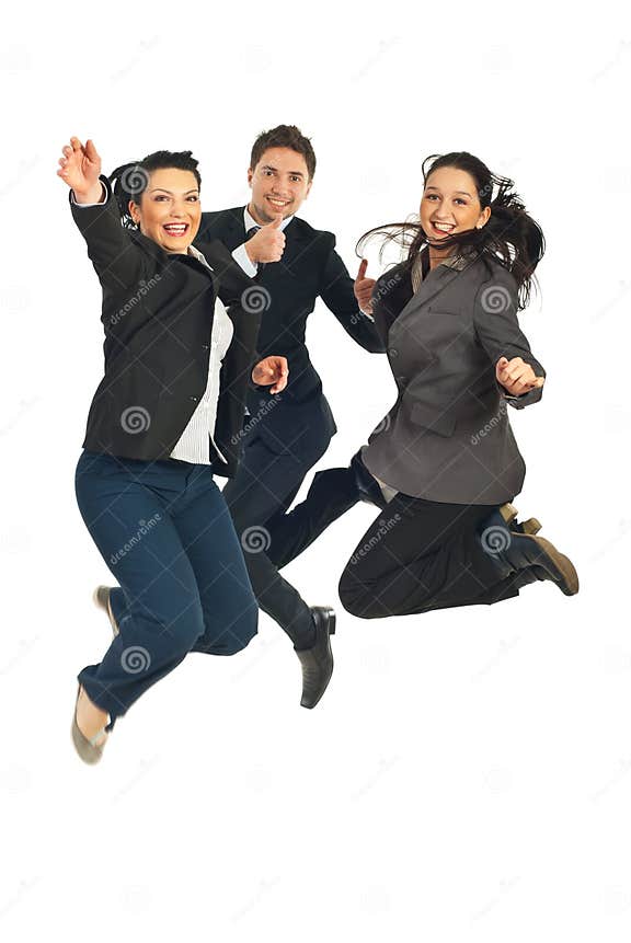 Cheerful teamwork jumping stock image. Image of businesspeople - 17903125