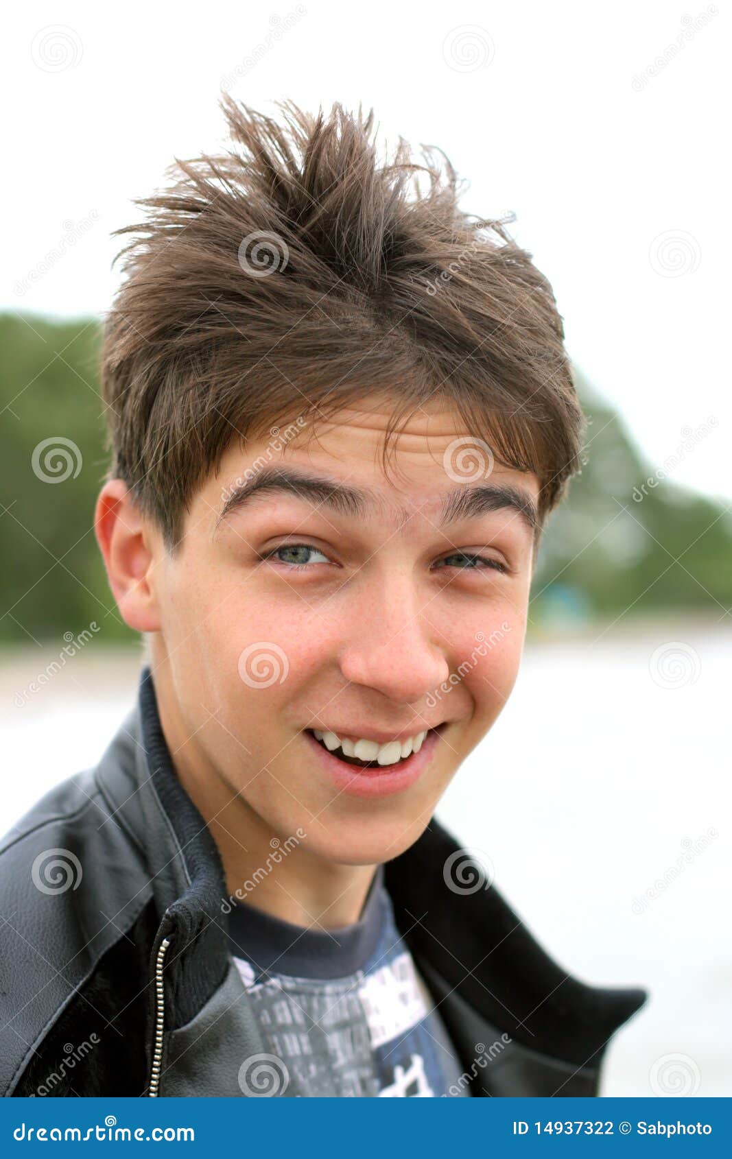 Cheerful teenager stock photo. Image of clothes, surprised - 14937322