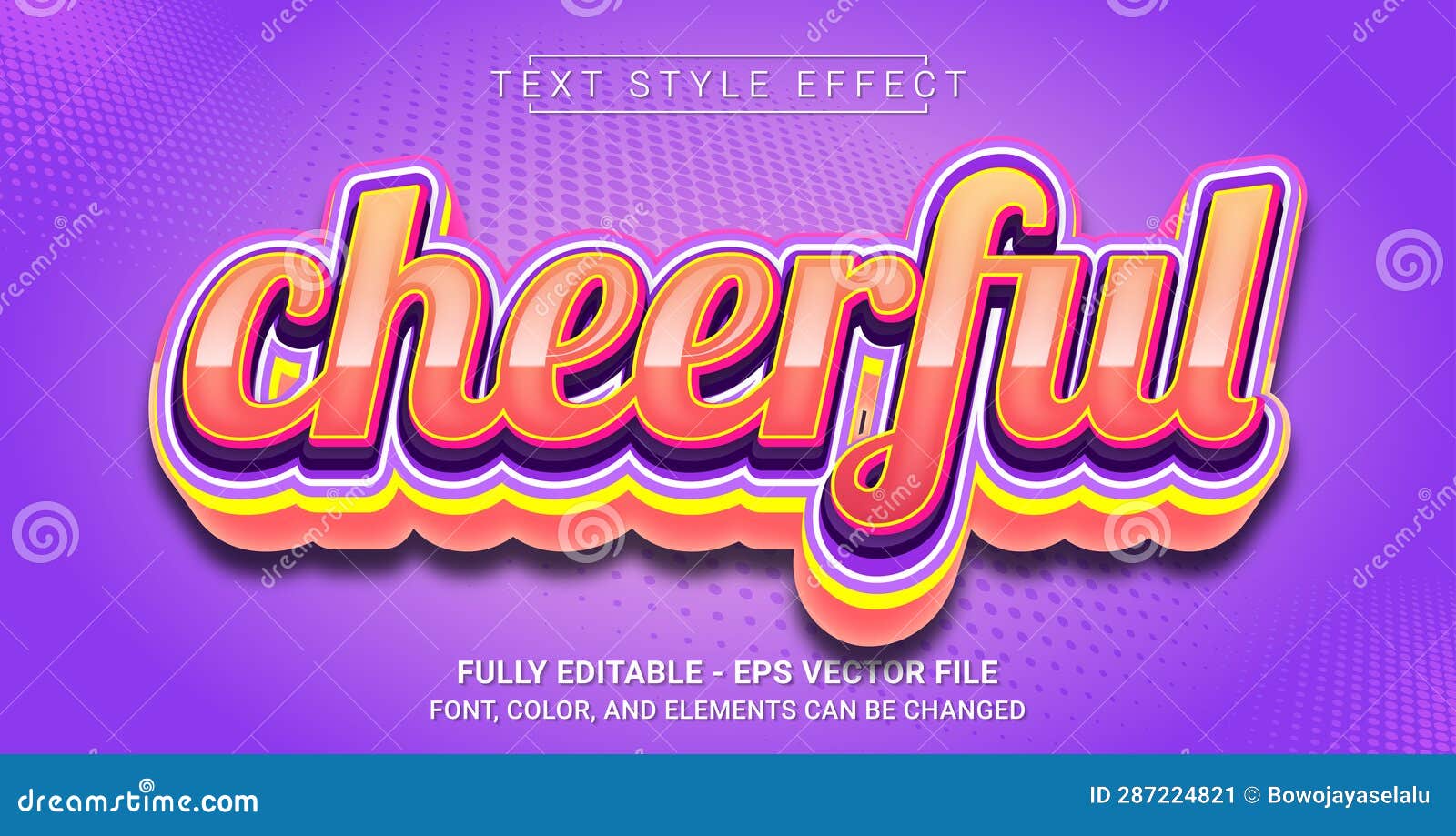 Cheerful Text Style Effect. Editable Graphic Text Template Stock Vector ...