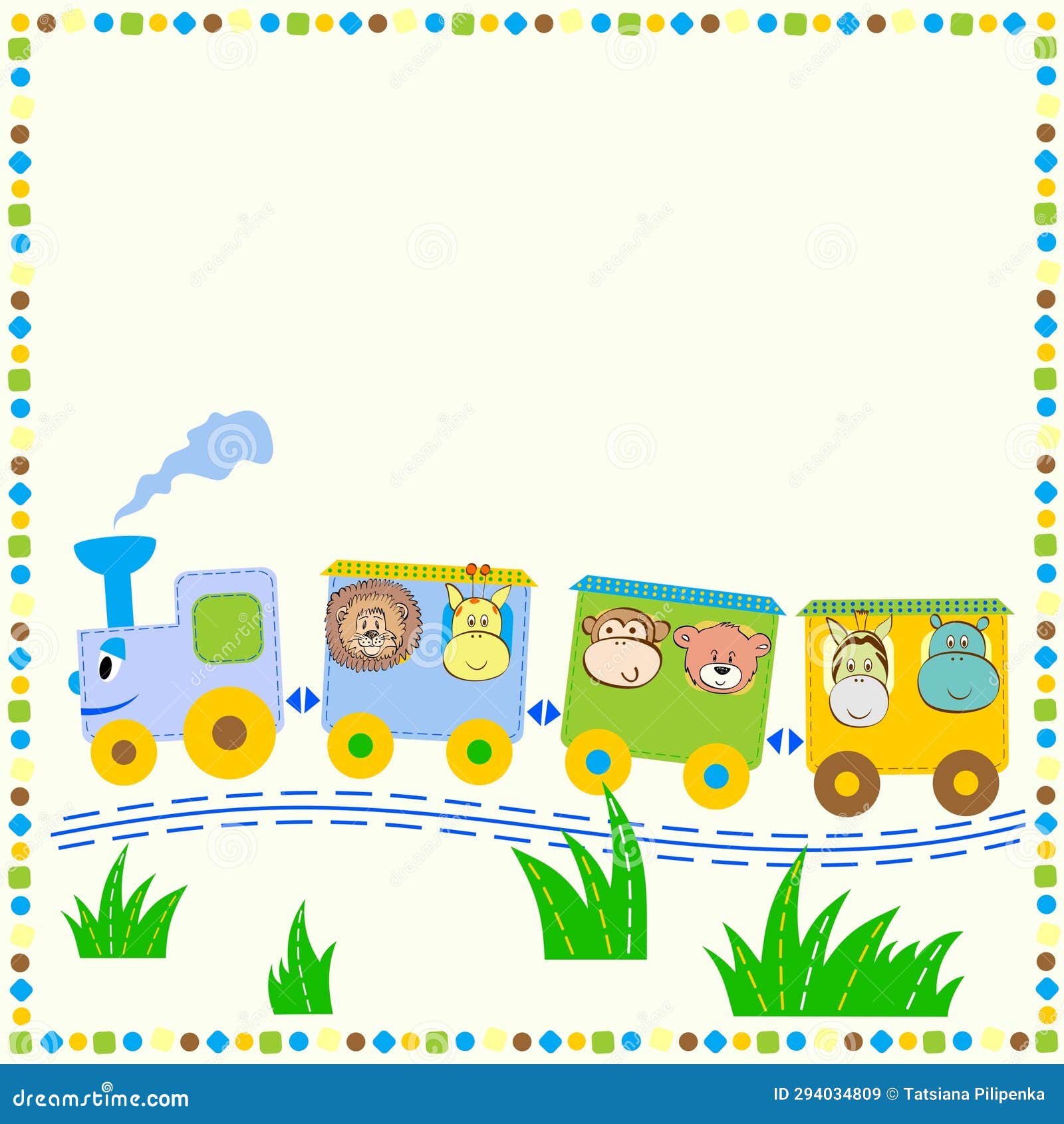 Cheerful train stock vector. Illustration of cartoon - 294034809