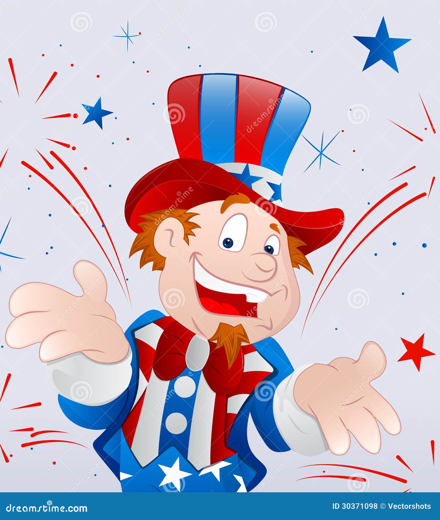 Cheerful Uncle Sam stock illustration. Illustration of national - 30371098