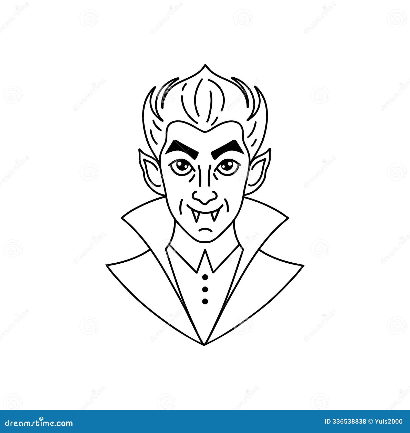 Cheerful Vampire in Doodle Style Stock Illustration - Illustration of ...