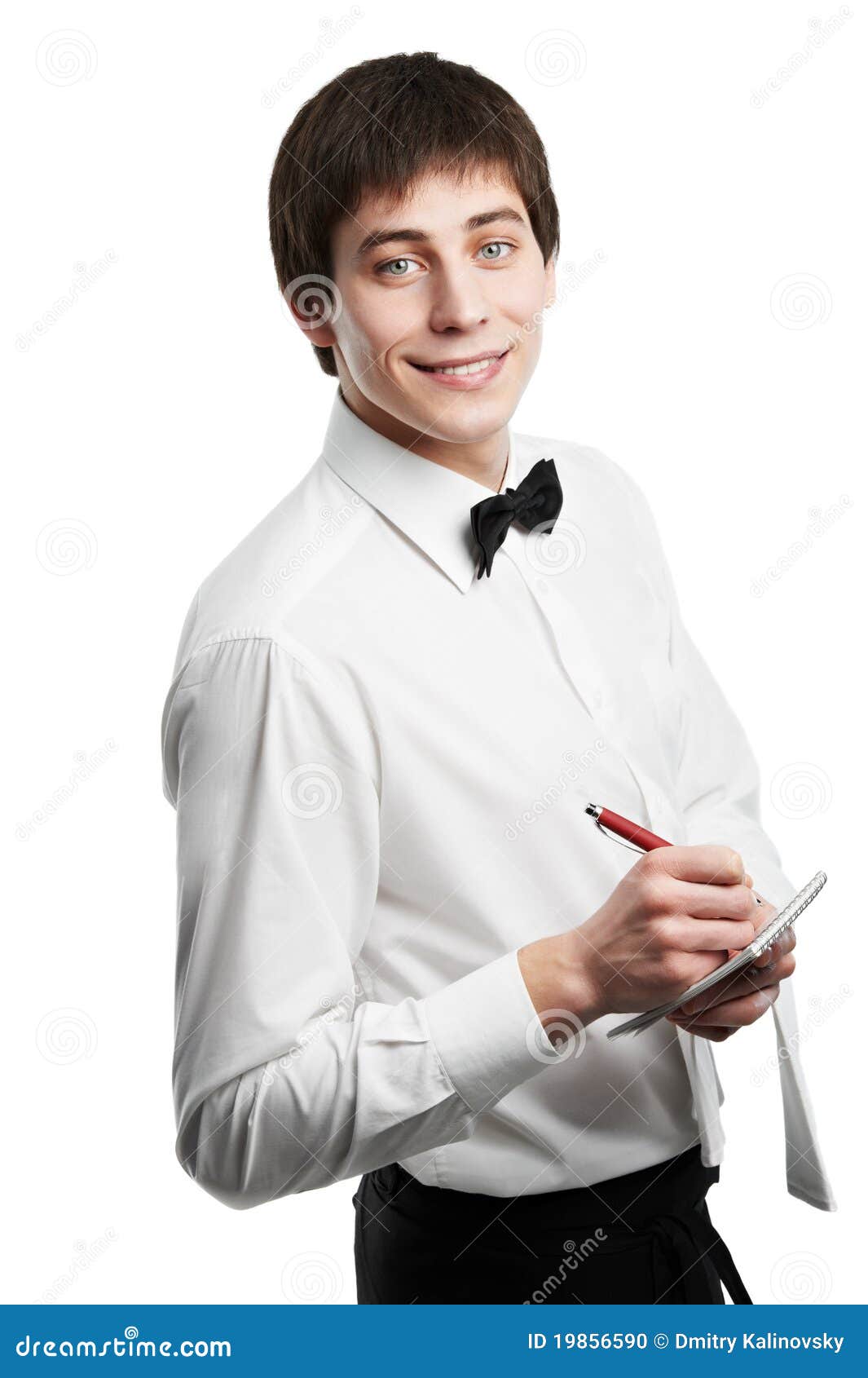 Cheerful waiter stock photo. Image of waitress, ready - 19856590