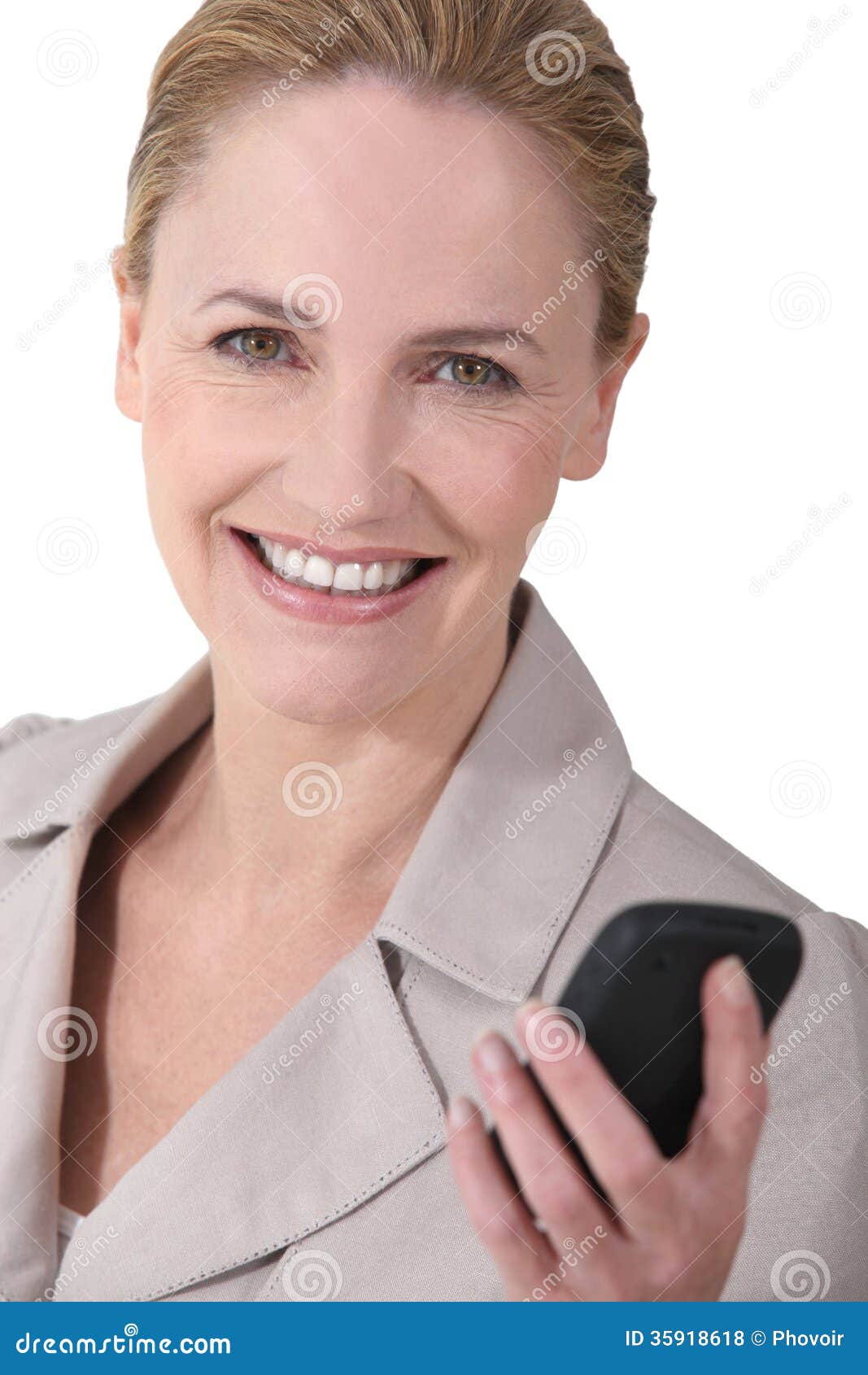 Cheerful Woman Sending Message Stock Photo - Image of cellphone, adult ...