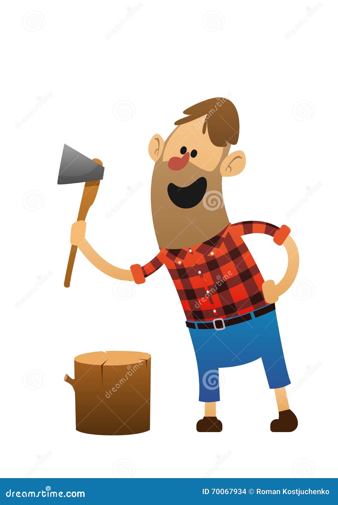 Woodsman, Forester With A Gun. Happy Hunter. Hand Drawn. Stickman ...