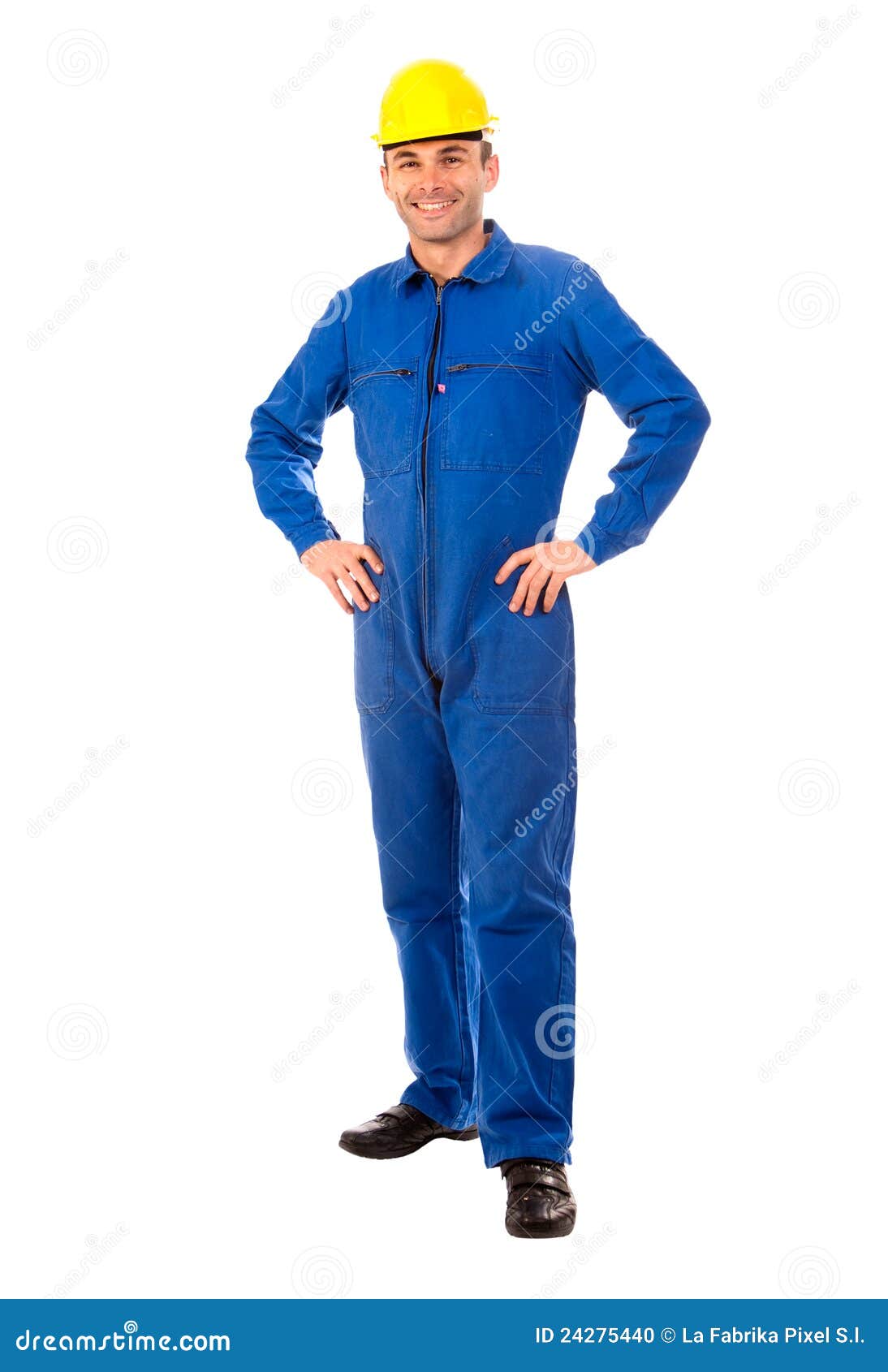 Cheerful workman stock photo. Image of blue, hardhat - 24275440