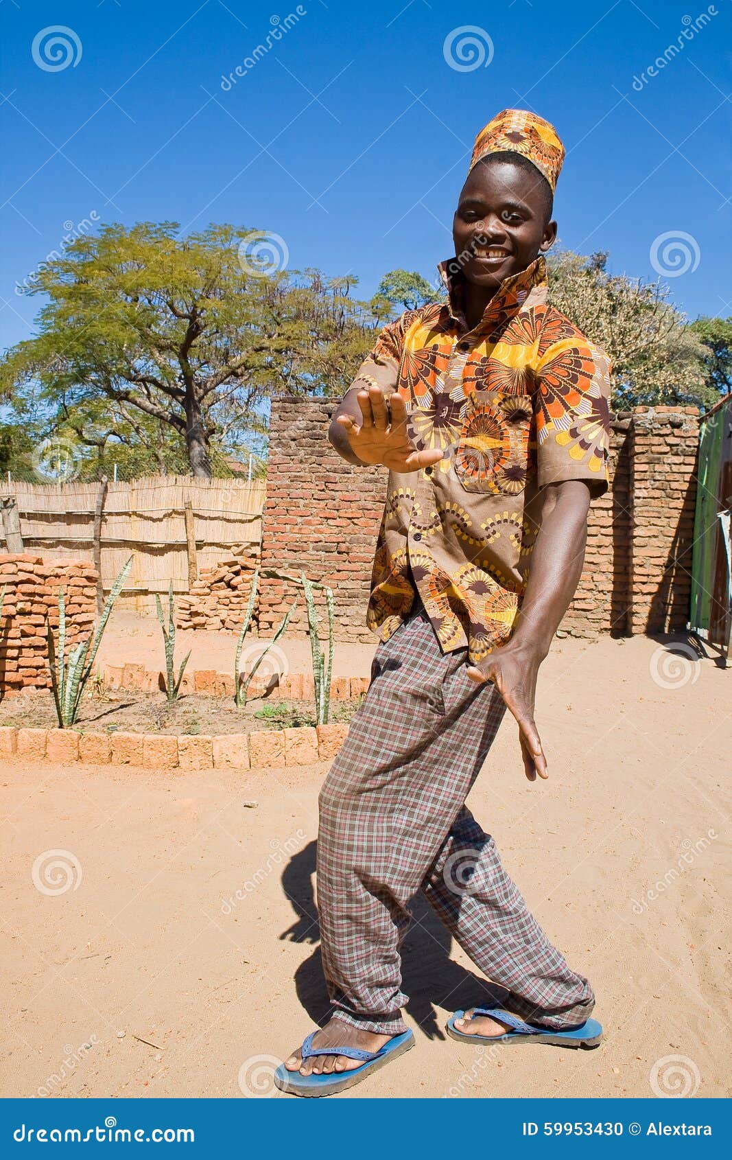 Cheerful Young African Man Dancing. Stock Photo - Image of malawi ...