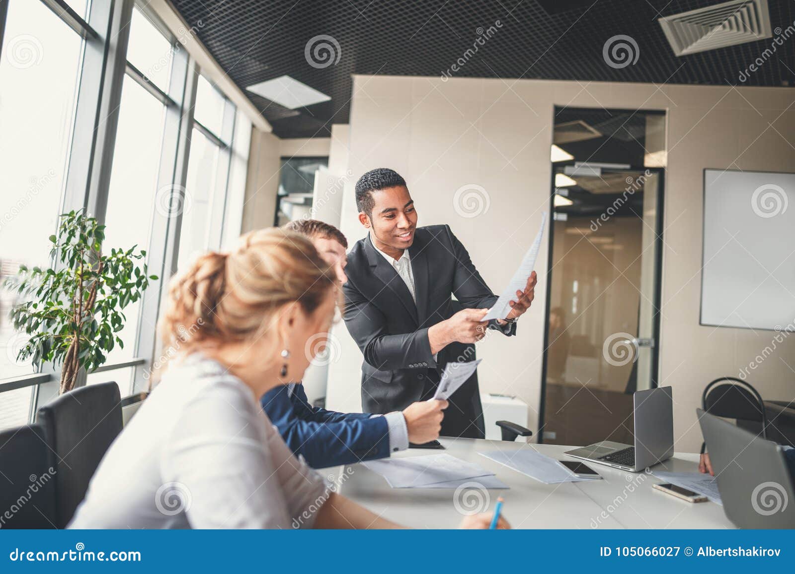 Cheerful Young African Man in Full Suit at Meeting Stock Image - Image ... Cheerful Young African Man in Full Suit at Meeting Stock Image - Image ...