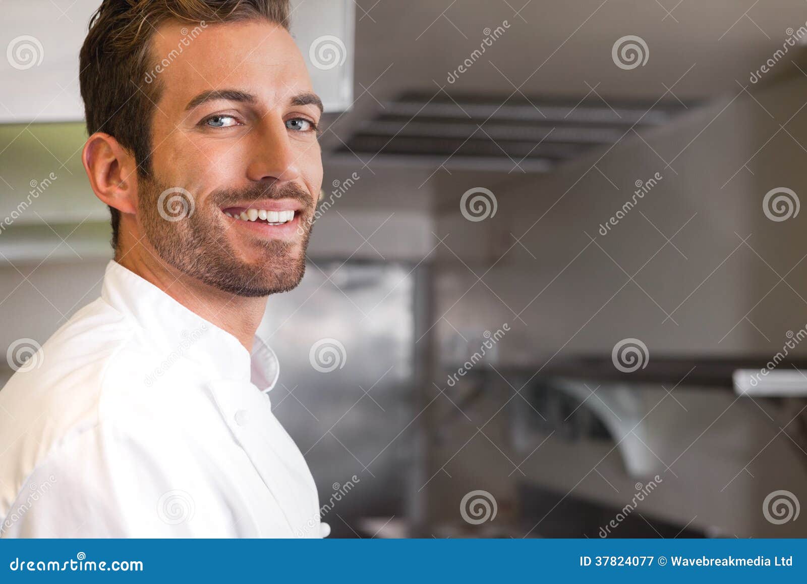 Cheerful Young Chef Looking at Camera Stock Image - Image of chefs ...