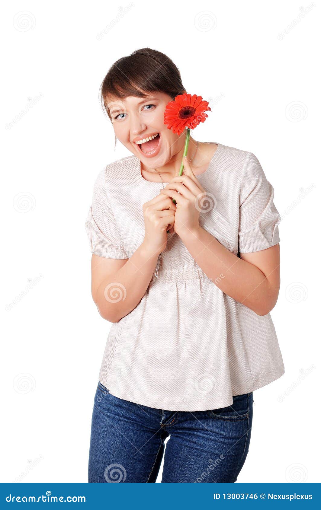 Cheerful young girl stock photo. Image of adult, gift - 13003746