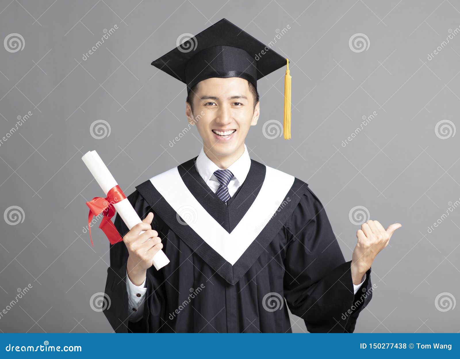 Young Graduated Student Man Isolated Stock Photo - Image of asian ...