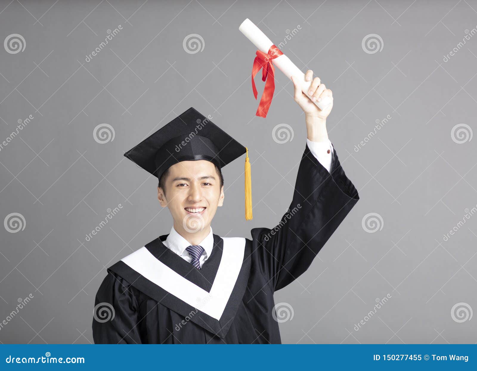 Young Graduated Student Man Isolated Stock Image - Image of asian ...
