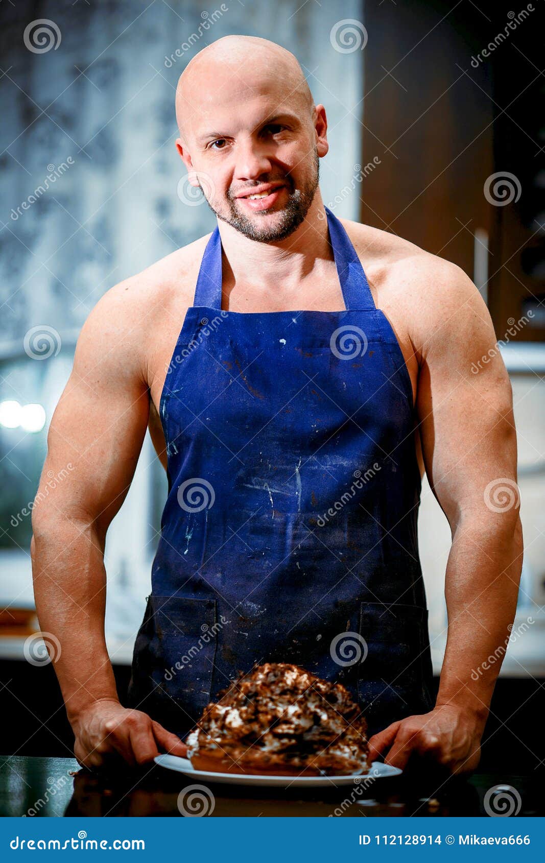 Cheerful Young Man with a Cake Stock Photo - Image of handsome ...