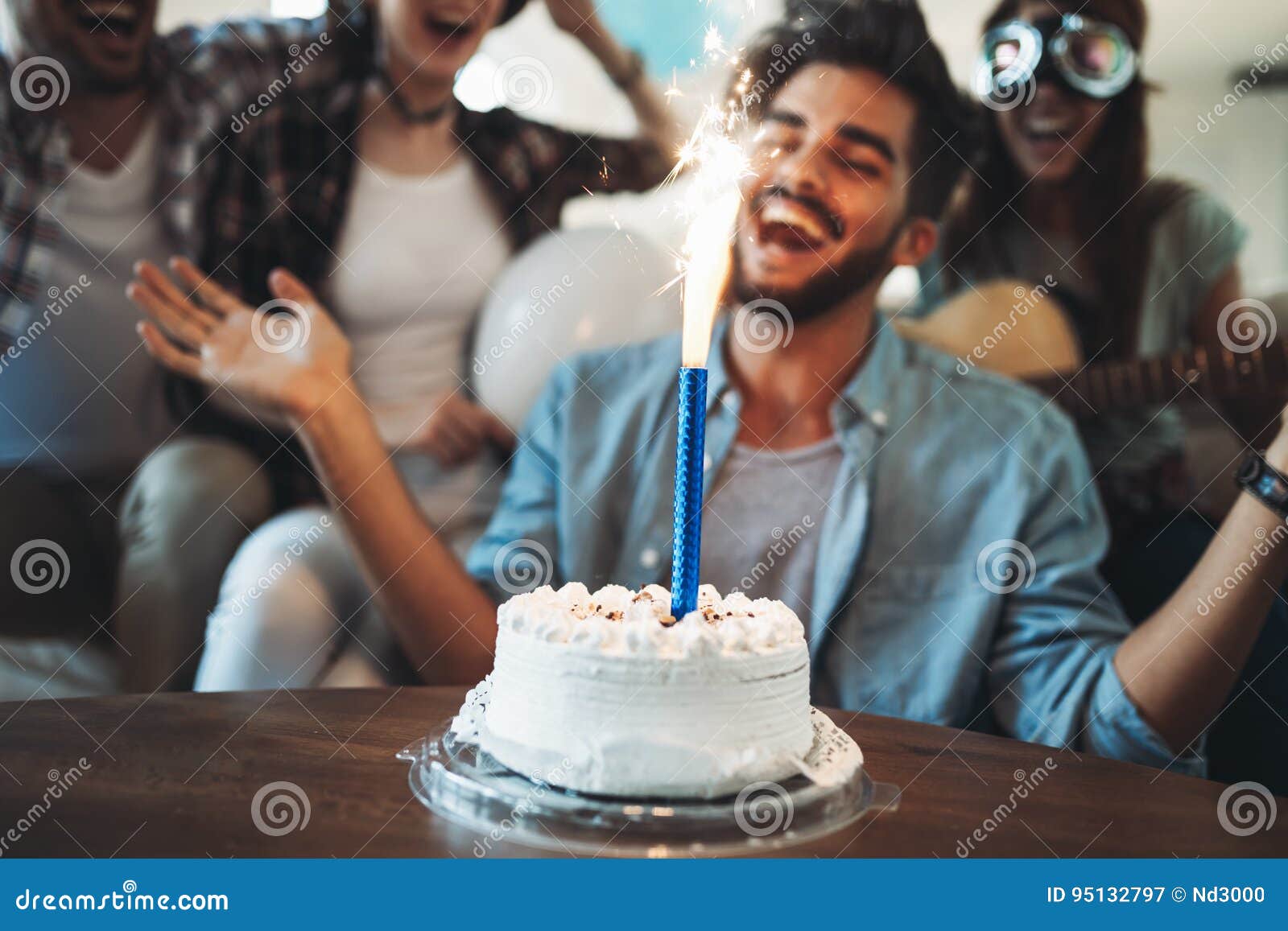 Cheerful Young Man Having Lot of Fun Stock Image - Image of celebration ...