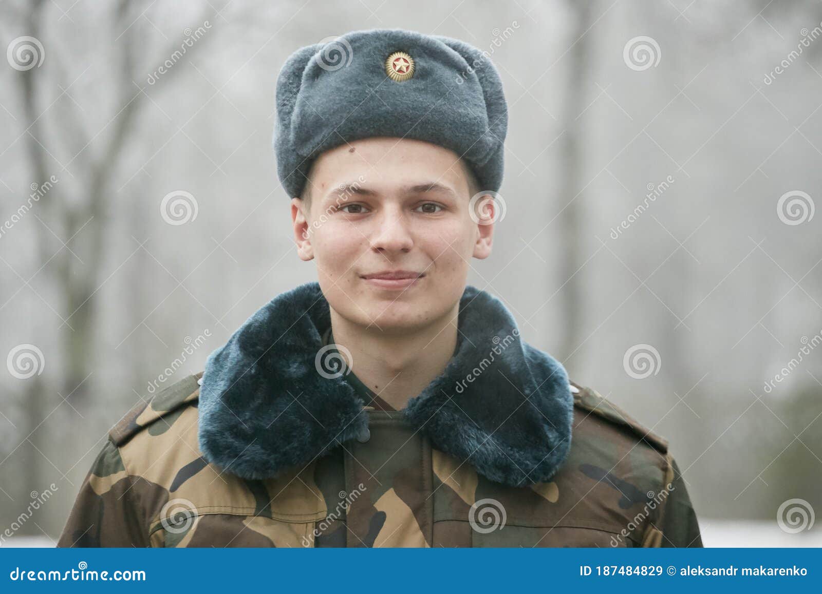 Cheerful Young Man in Military Uniform of the Republic of Belarus Stock ...