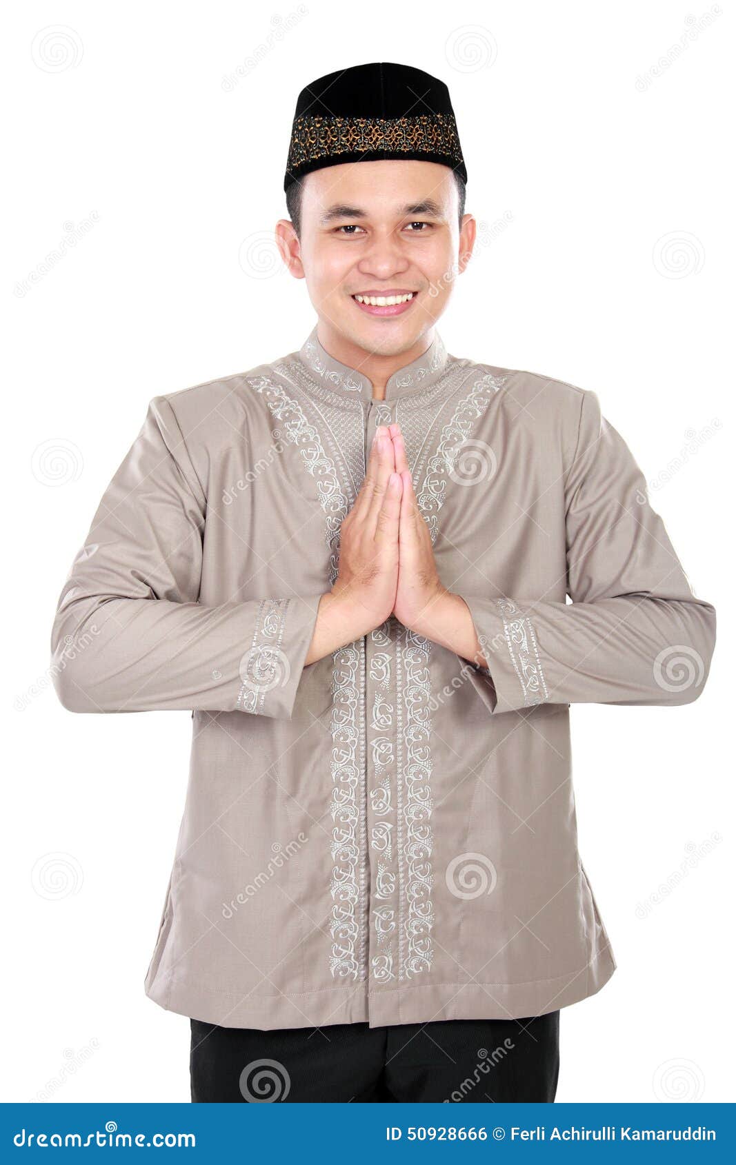 Cheerful young muslim man stock photo. Image of fashion - 50928666