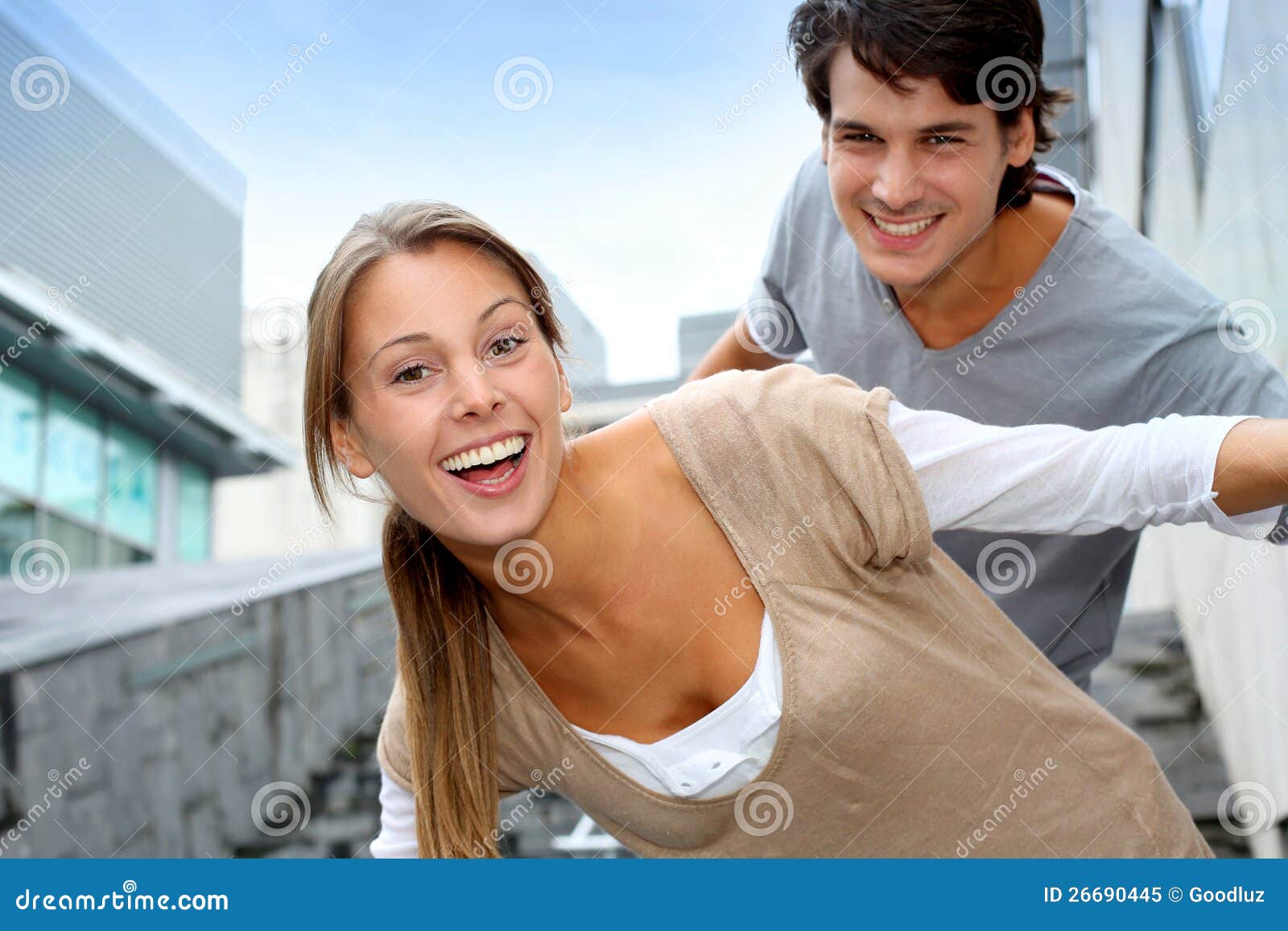 Cheerful young people stock image. Image of smiling, couple - 26690445
