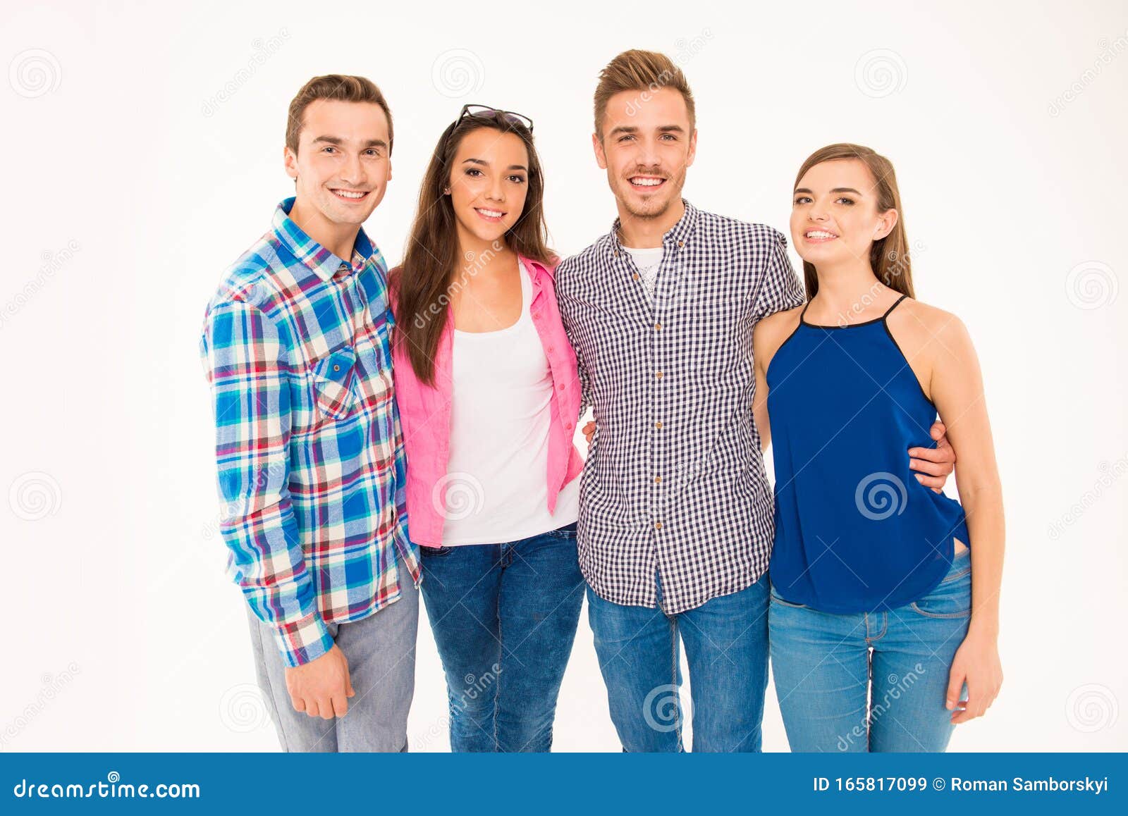 Cheerful Young People Embracing Each Other Stock Image - Image of ...