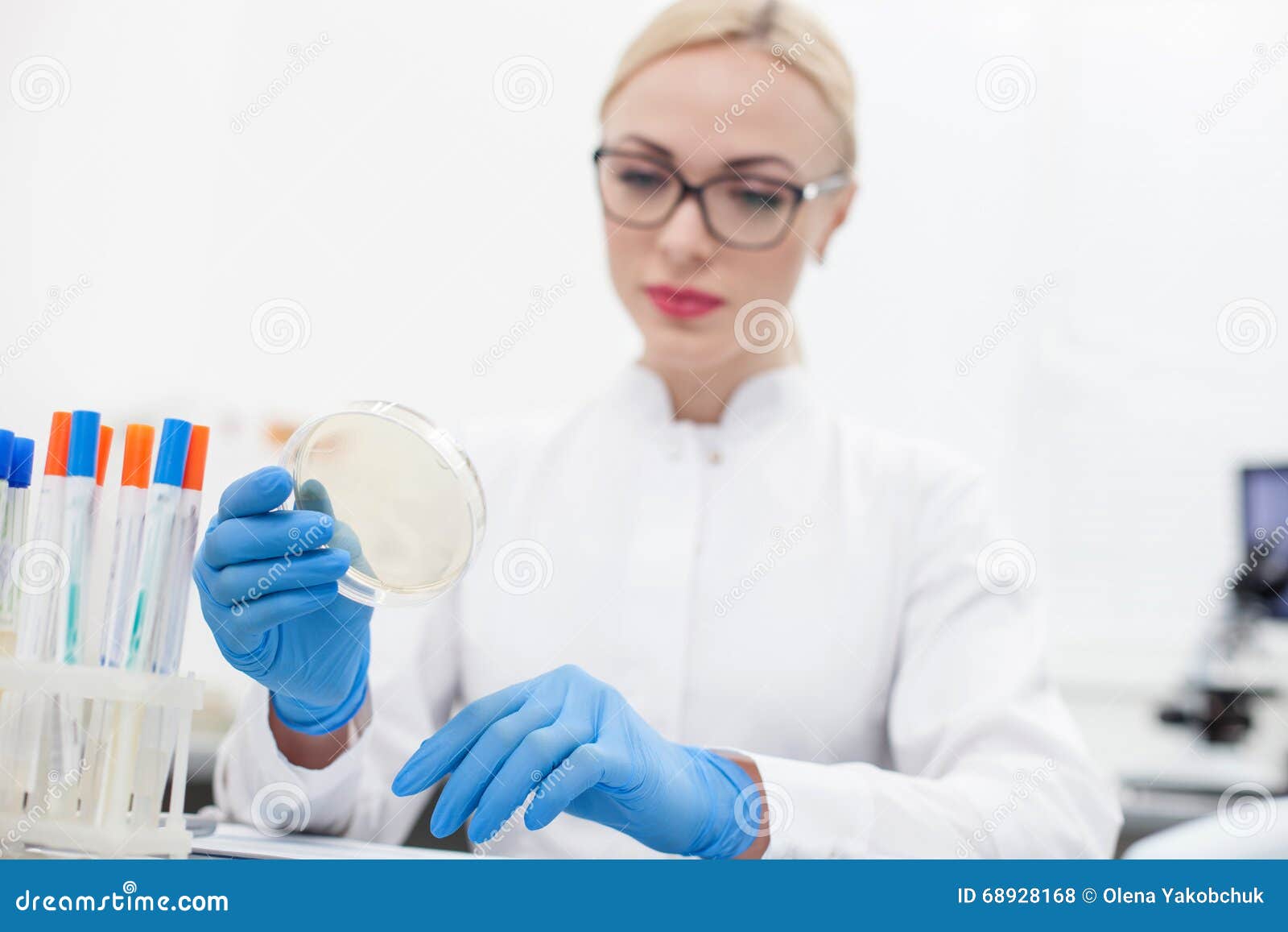 Cheerful Young Scientist is Making an Experiment Stock Photo - Image of ...