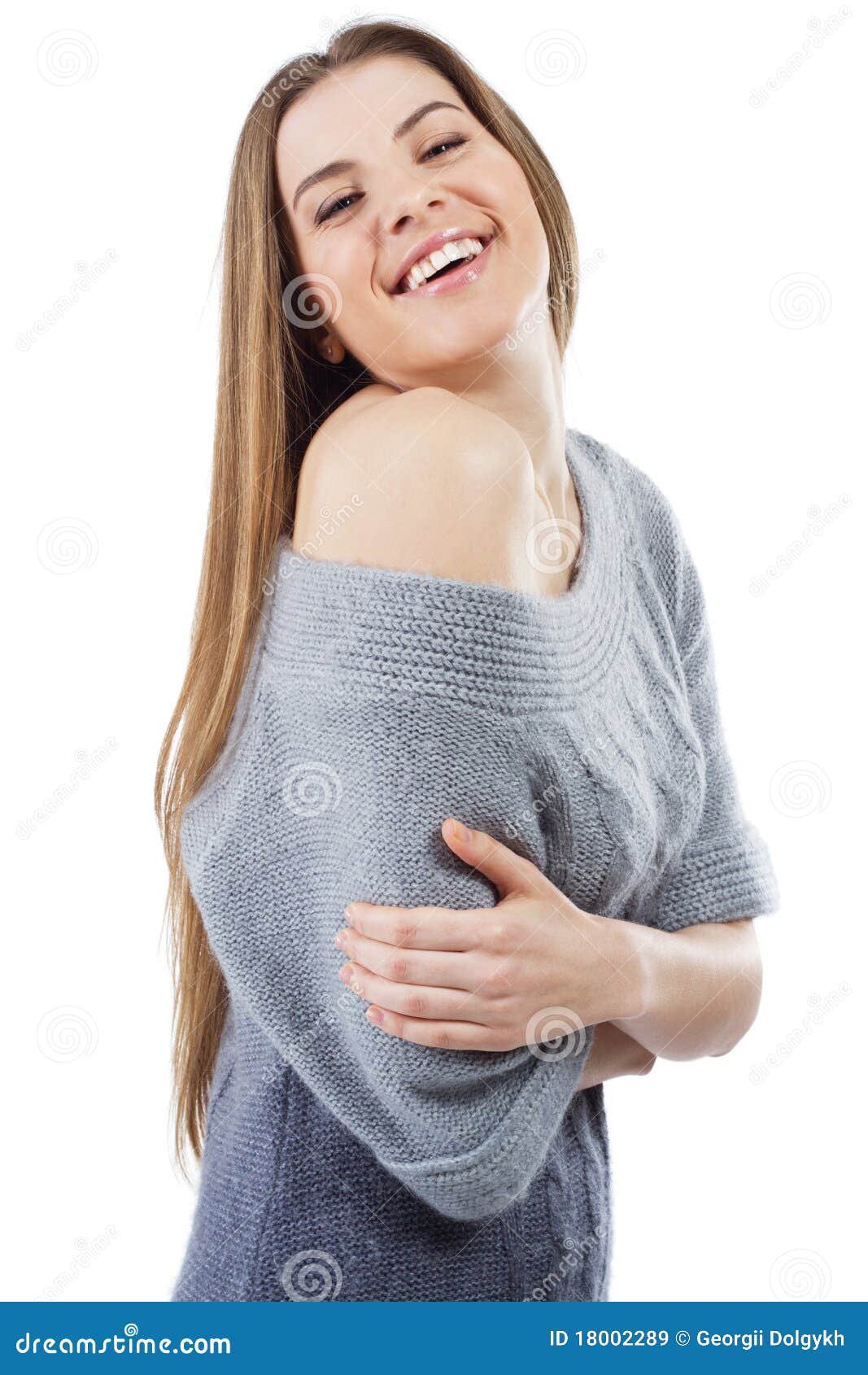 Cheerful young woman stock image. Image of body, fresh - 18002289
