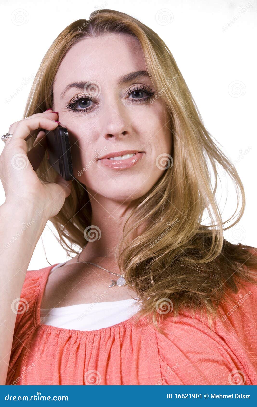 Cheerful Young Woman Chatting on Phone Stock Image - Image of cell ...