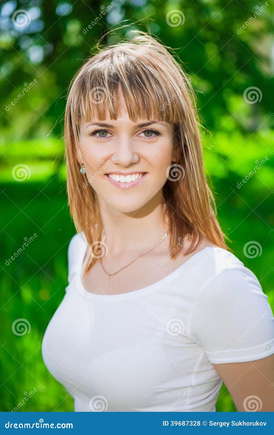 Cheerful young woman stock photo. Image of gorgeous, hair - 39687328