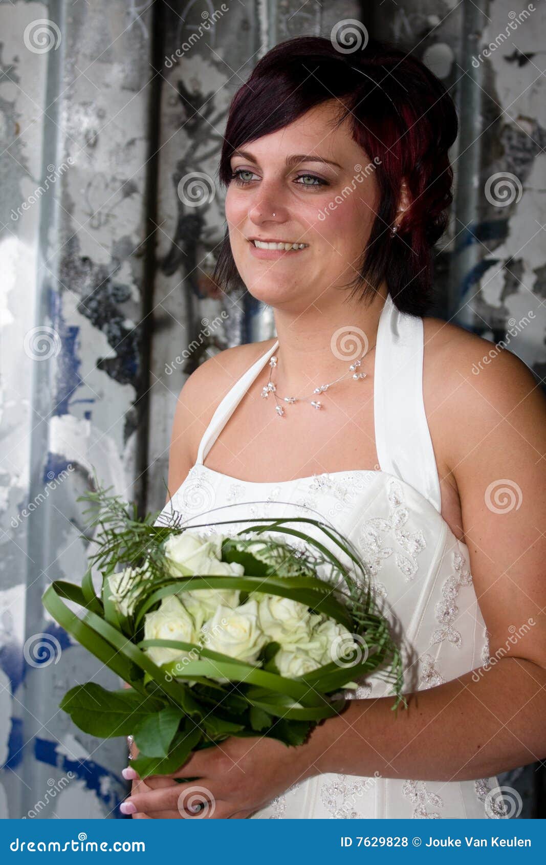 Cheerfull bride stock photo. Image of matrimony, black - 7629828