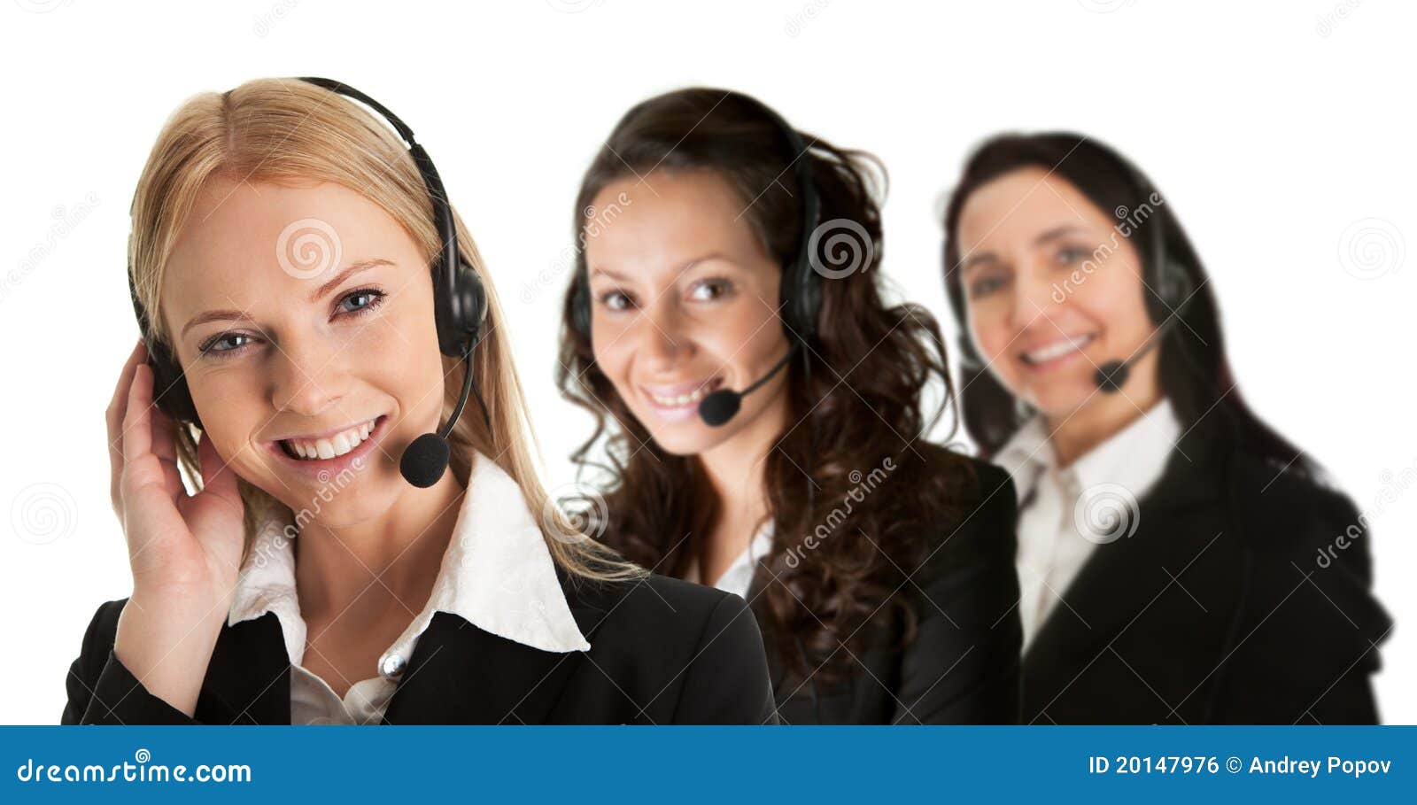 Cheerfull Call Center Operators Stock Photo - Image of business, female ...
