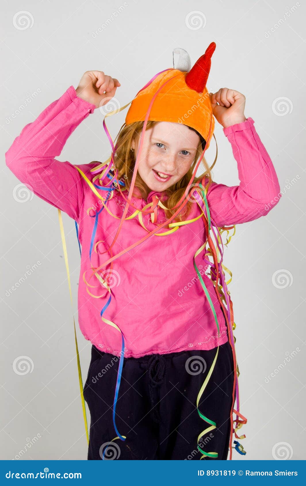 Cheerfull Young Girl Decorated with Confetti Stock Image - Image of ...