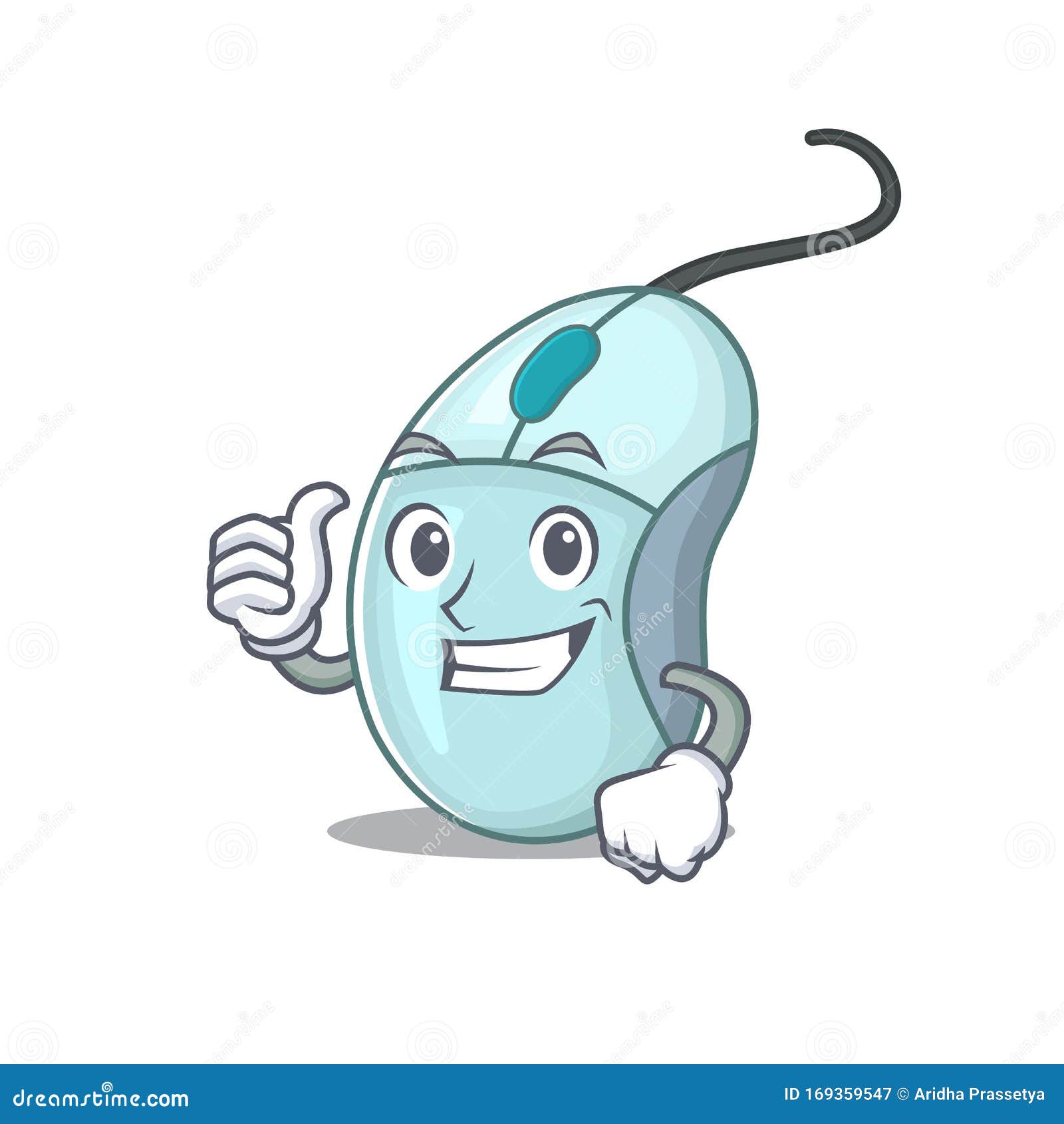 Cheerfully Computer Mouse Making Thumbs Up Gesture Stock Vector ...