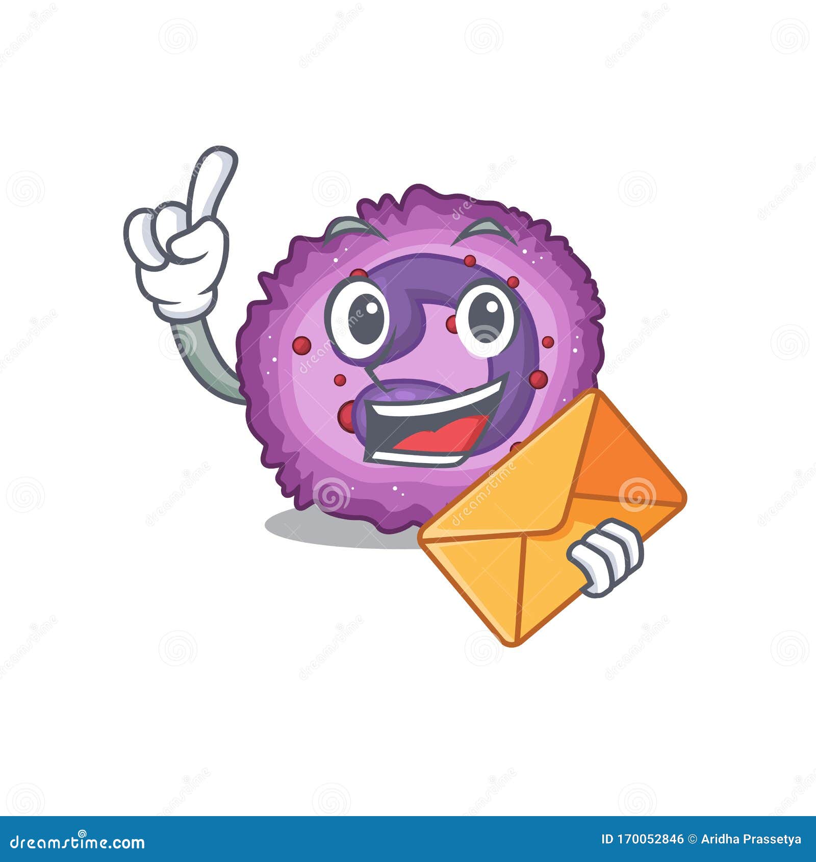 Cheerfully Basophil Cell Mascot Design With Envelope Cartoon Vector ...