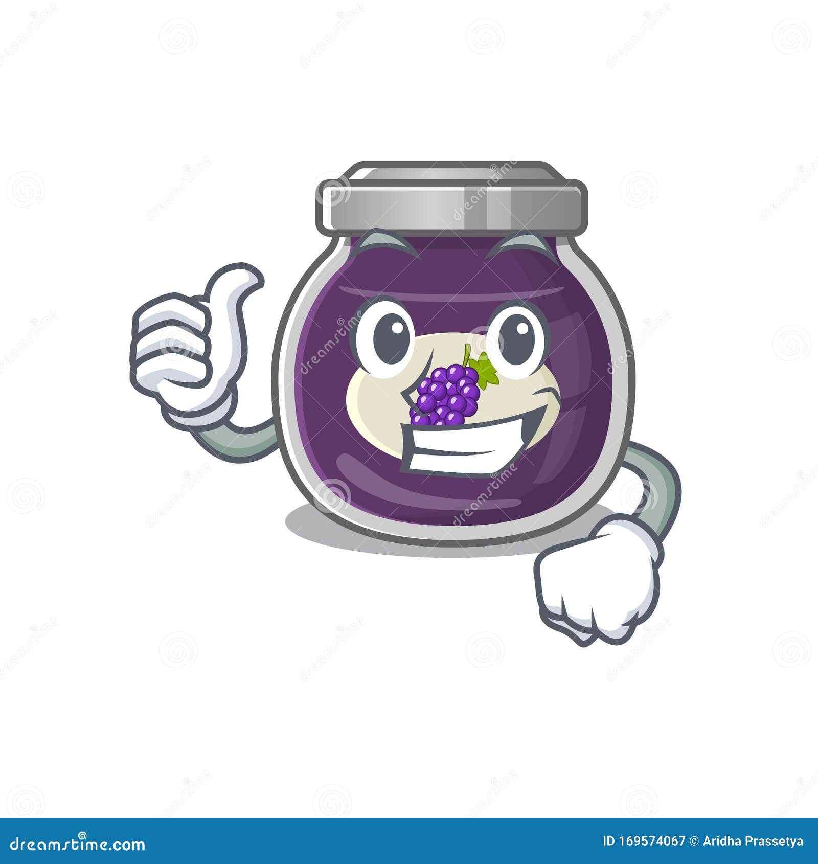 Cheerfully Grape Jam Making Thumbs Up Gesture Stock Vector ...